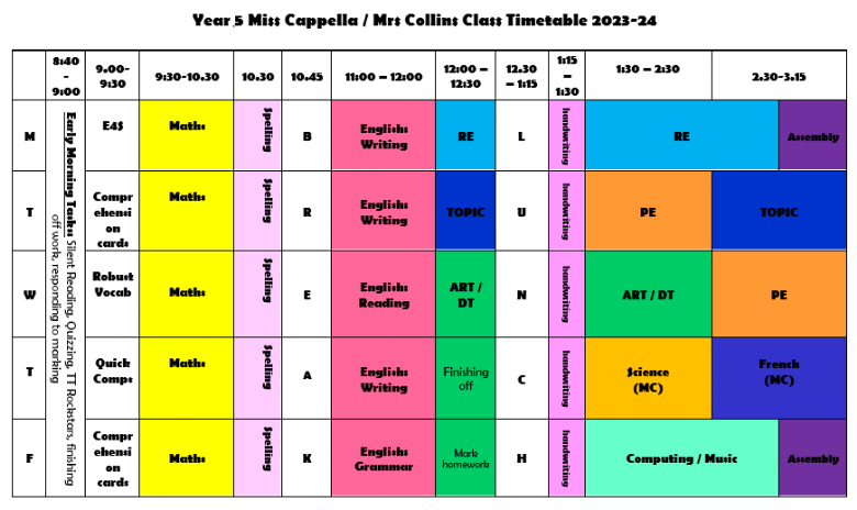 Timetable - St Peter's Catholic Primary School